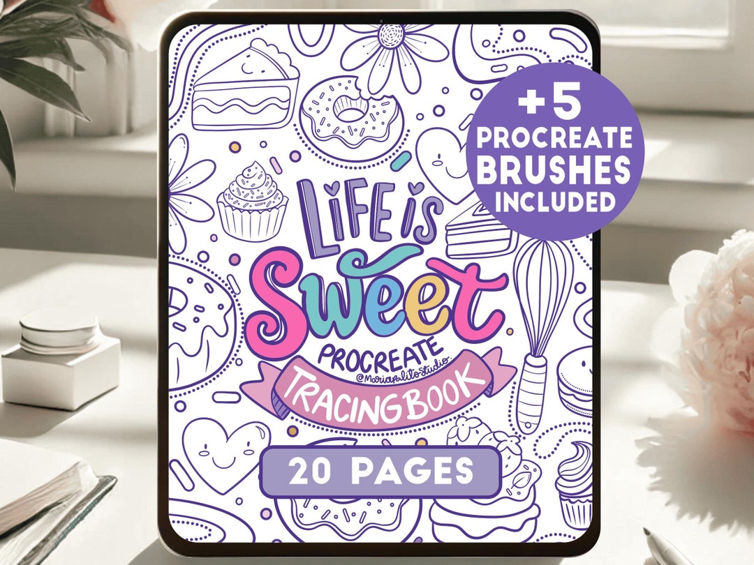 Procreate Tracing Book life is Sweet Procreate Workbook 20 SWEET ...