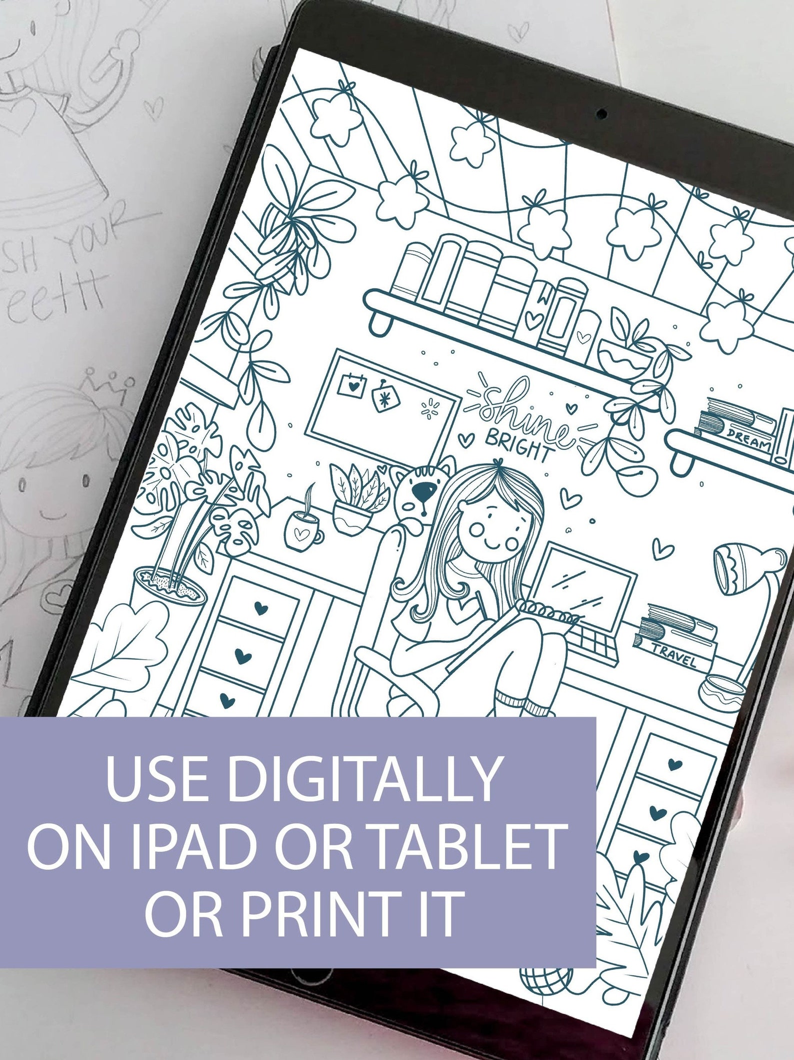 Procreate Coloring Set Digital Coloring Book SLOWLIVING 8 - Etsy