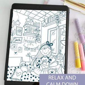 Procreate Coloring Set Digital Coloring Book SLOWLIVING 8 - Etsy