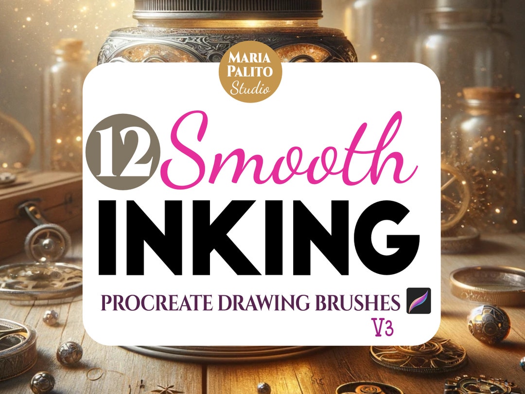 12 SMOOTH INKING Procreate Brushes for Inking Digital Art Lineart and Outline Drawing Brush Set ...