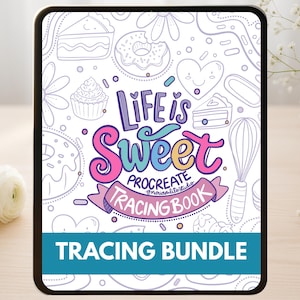 Procreate Tracing Book "life is Sweet" BUNDLE With 30 Brushes Workbook ...