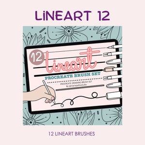 LINEART Procreate Brushes, INKING, Outline Digital Drawing, Fine Liners Brushes for iPad ...