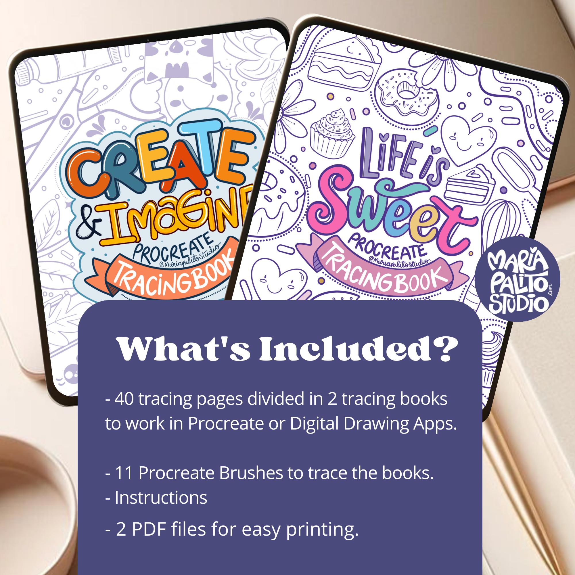 Procreate Tracing Book Bundle X 2 Books "life is Sweet" "create ...
