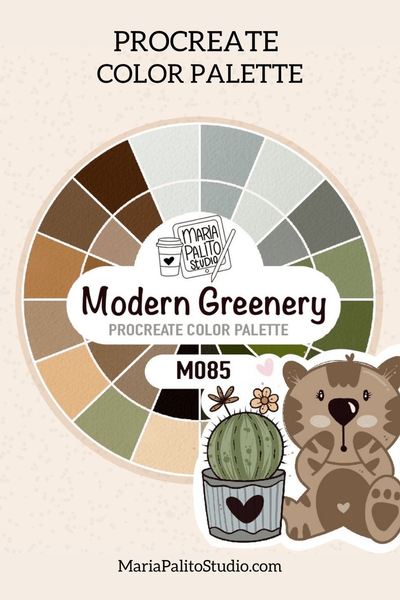 Greenery Procreate Color Palette "modern Greenery" Premade Colors for ...