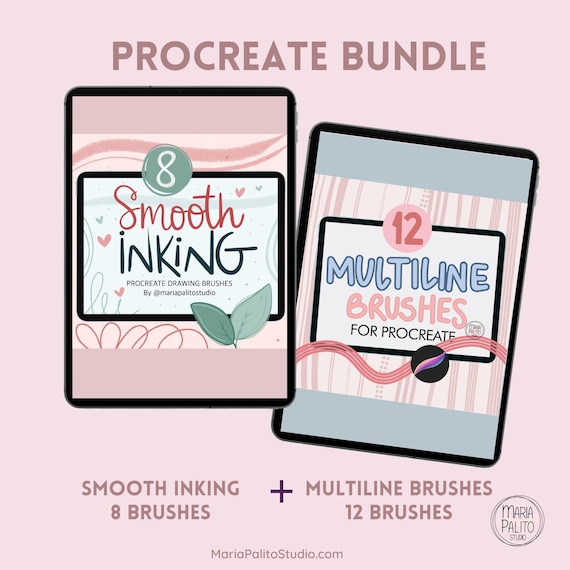 20 Lineart + Multiline Procreate Brushes Lineart Inking Brush Set, Drawing Brushes, Smooth ...