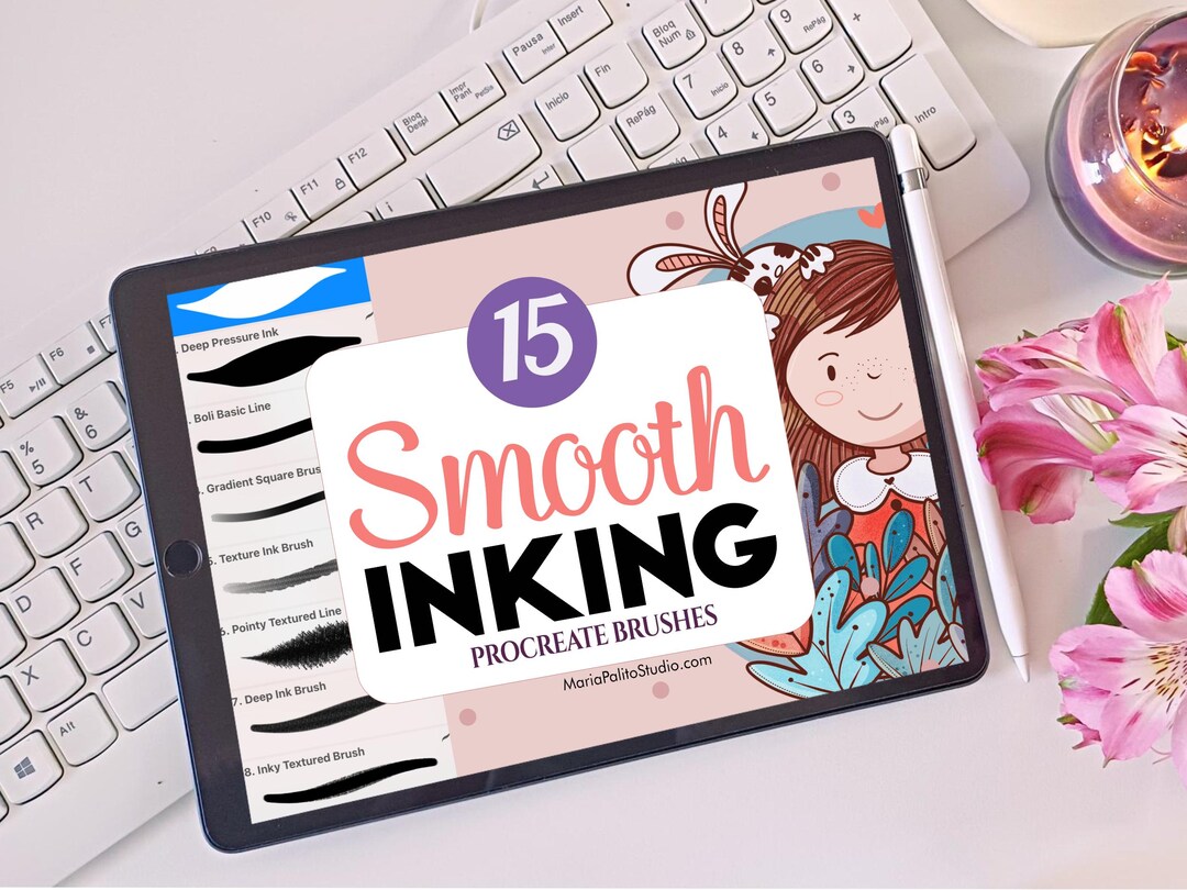 15 INKING Procreate Brushes Smooth Inking Lineart Outline Illustration ...