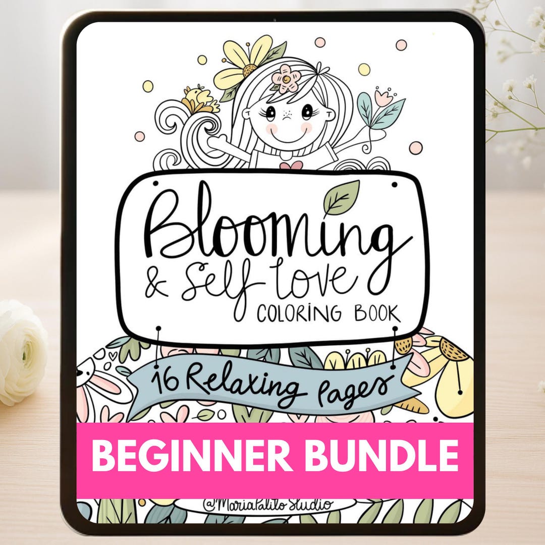 Self-love Procreate Coloring Pages Beginner Bundle M001 + 30 Procreate ...
