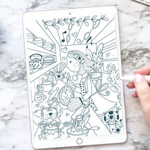 Procreate Coloring Set Digital Coloring Book SLOWLIVING 8 - Etsy