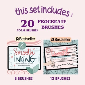 LINEART Procreate Brushes, INKING, Outline Digital Drawing, Fine Liners ...