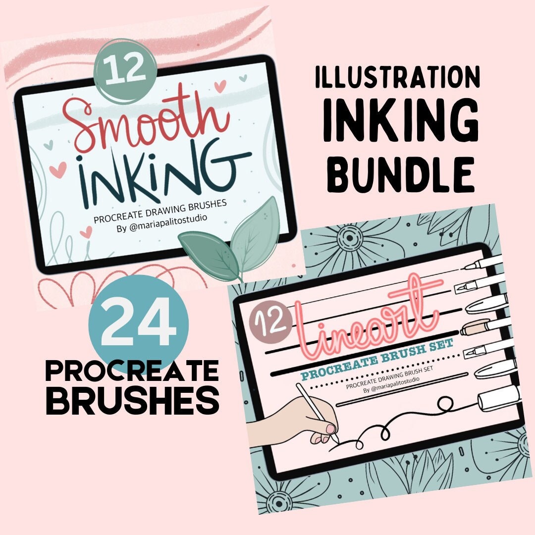 LINEART Procreate Brushes, INKING, Outline Digital Drawing, Fine Liners ...