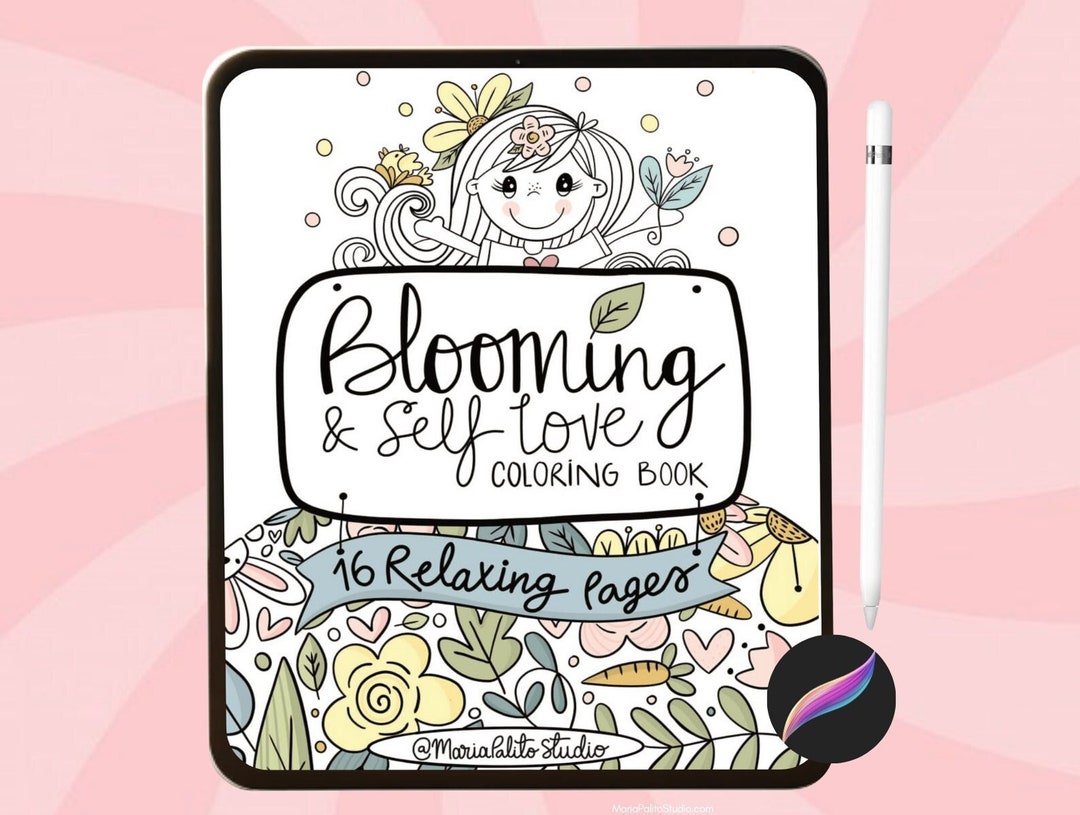 Chibi Self-love 16 Procreate Digital Coloring Pages for Adhd Anxiety ...