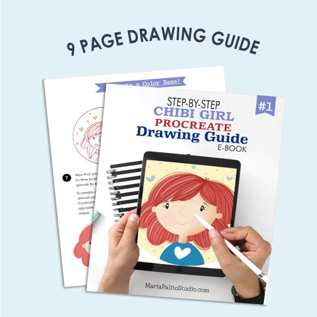 Chibi Procreate Drawing Guide, Step by Step Tutorial, Cute Children ...