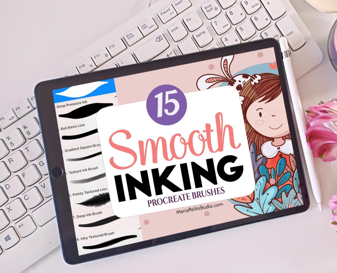 15 Procreate Inking Brushes Outline Digital Art Lineart Drawing Brush ...