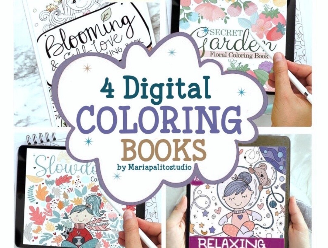 Procreate Coloring BUNDLE 4 Chibi Procreate Books 64 Digital Coloring ...