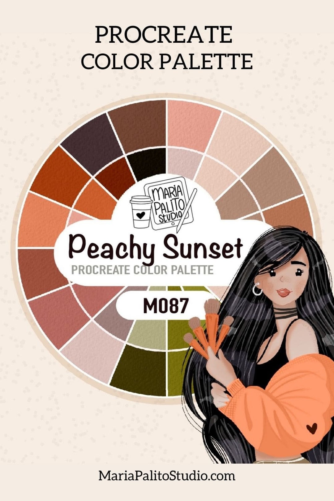 Procreate Color Palette "peachy Sunset" Premade Colors for Coloring and Cute Illustration ...