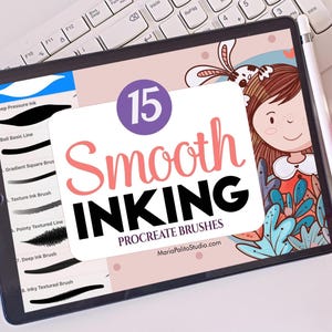 15 INKING Procreate Brushes Smooth Inking Lineart Outline Illustration ...