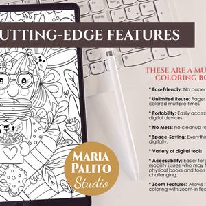 Procreate Blooming Coloring Book M001 + 30 Procreate Brush Set ...