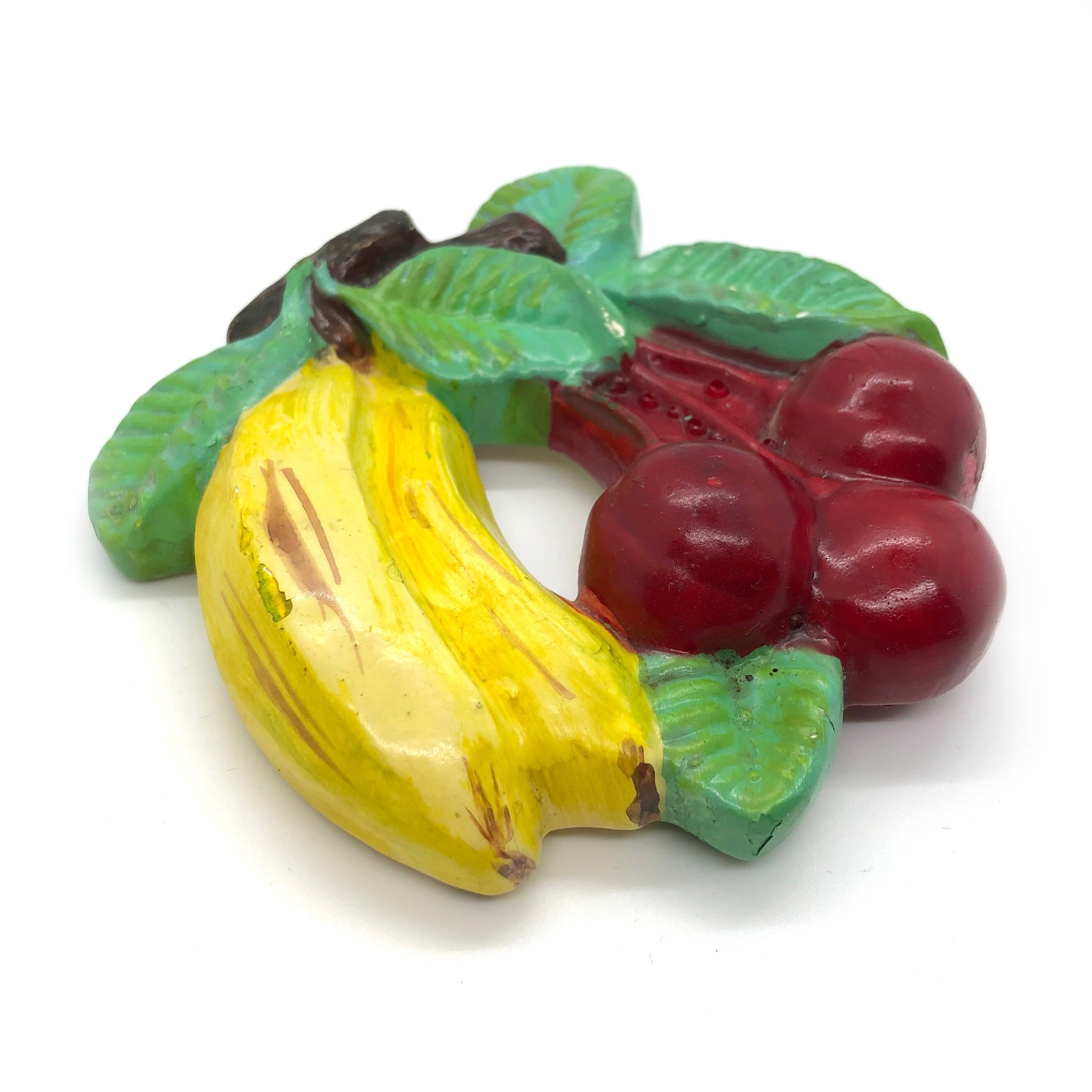 Vintage Chalkware Plaster Fruit - Bananas and Cherries - Etsy