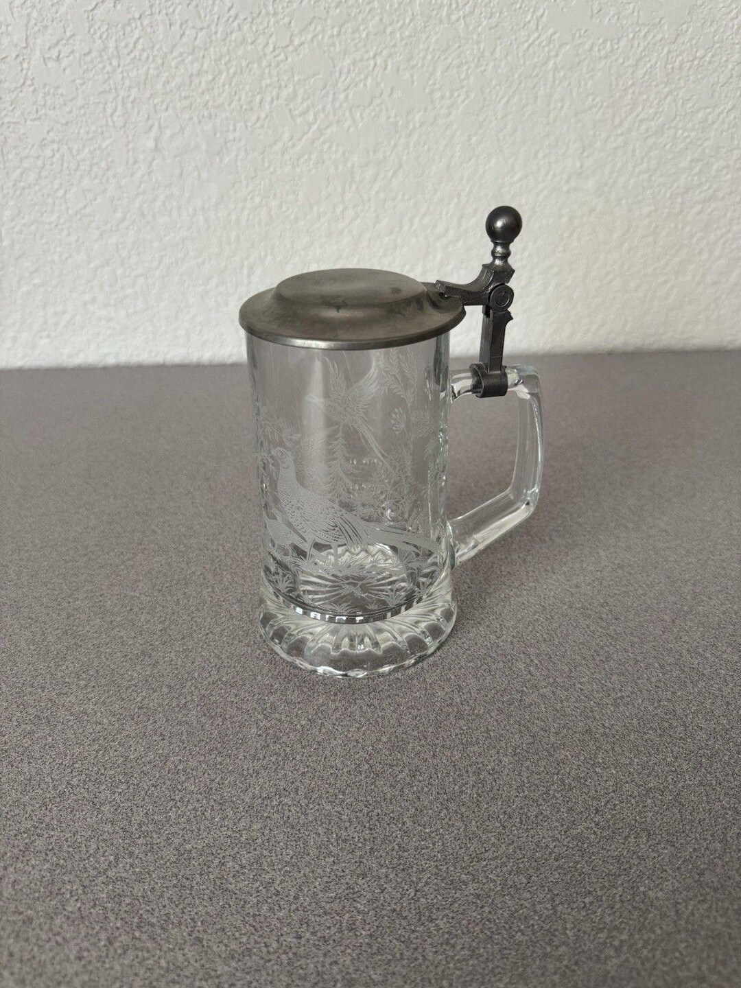 Vintage ALWE German Etched Glass Beer Stein W/ Lid - Etsy