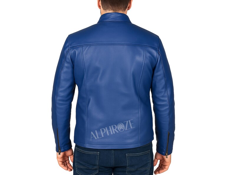Steve Mcqueen Blue Jacket | Royal Blue Firestone Le Mans Racing Leather ...