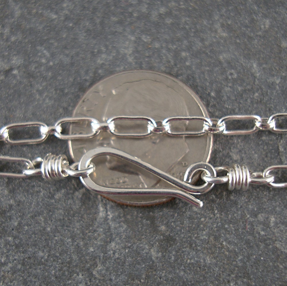 Sterling Silver Long and Short Necklace Chain, Handmade Hook and Clasp ...