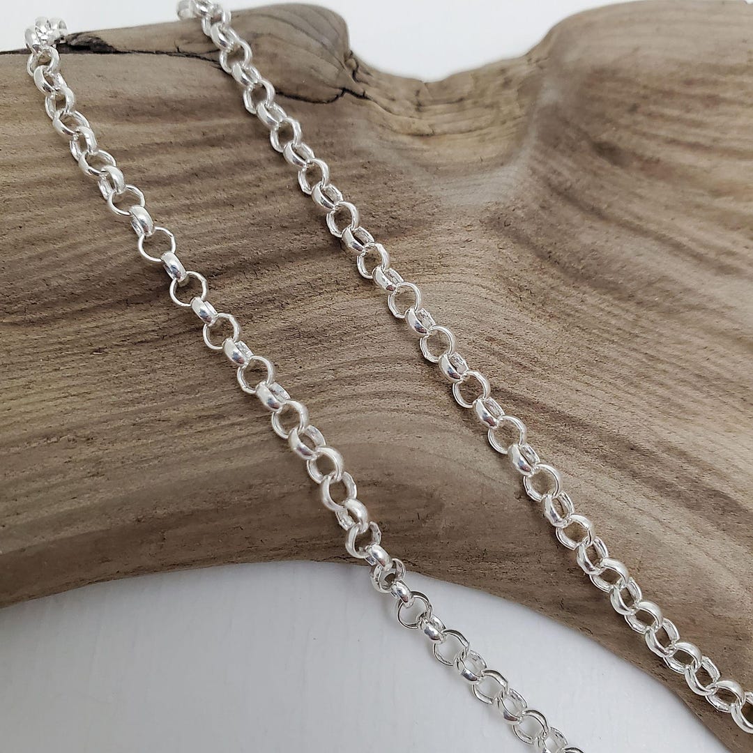 Sterling Silver Rolo Chain, 3.3mm Rollo for Medium to Heavy Pendants ...