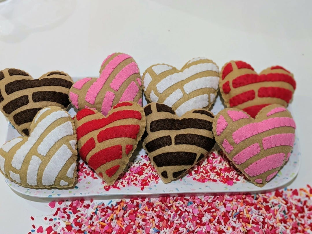 Hand-stitched Felt Concha Hearts - Etsy