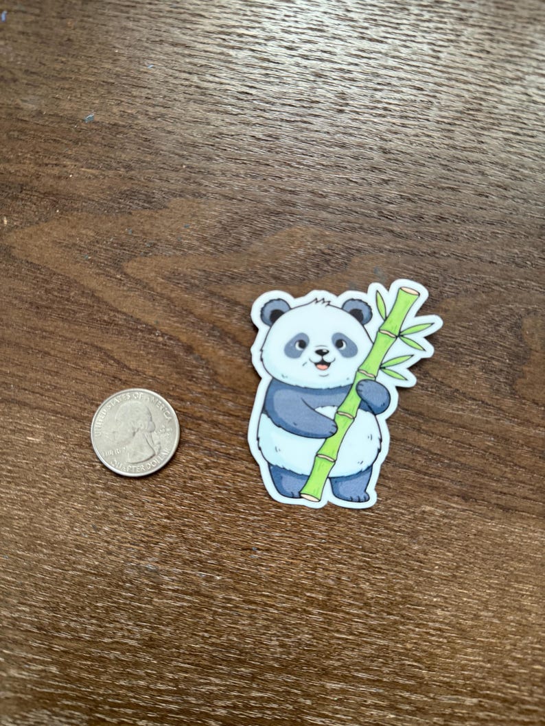 Kawaii Panda Sticker | Bamboo Bear Vinyl Decal - Etsy
