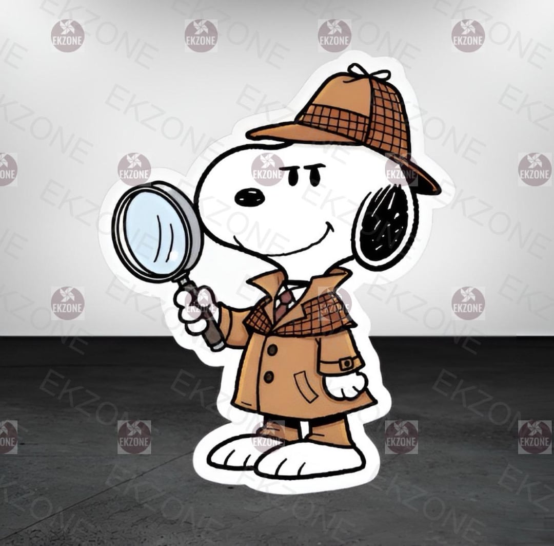 Snoopy Detective Sticker | Peanuts Mystery Decal | Sherlock Holmes Dog ...