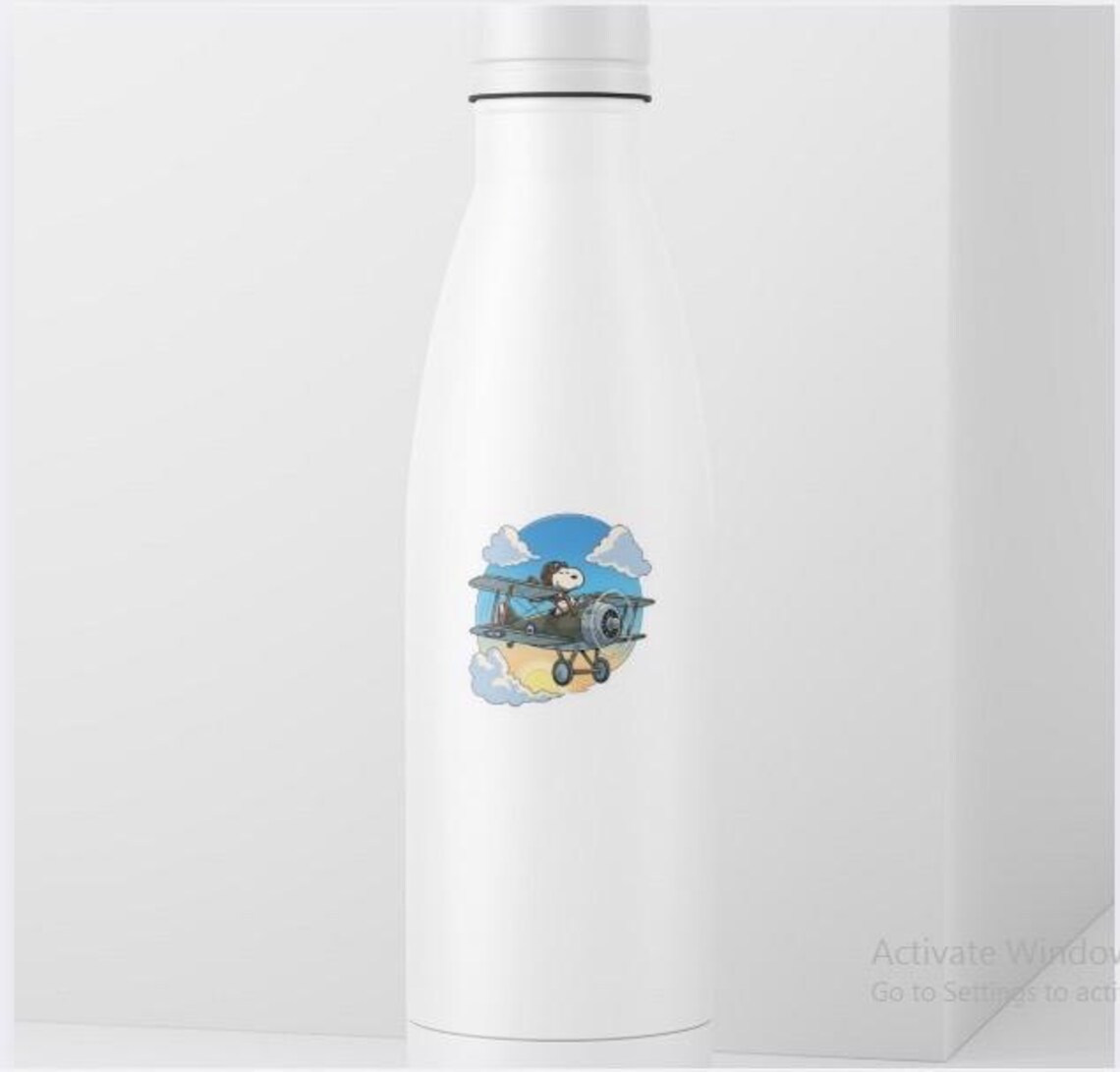 Snoopy Flying Plane Sticker | Peanuts Pilot Decal | Red Baron Dog Art | Vintage Aviation Vinyl ...