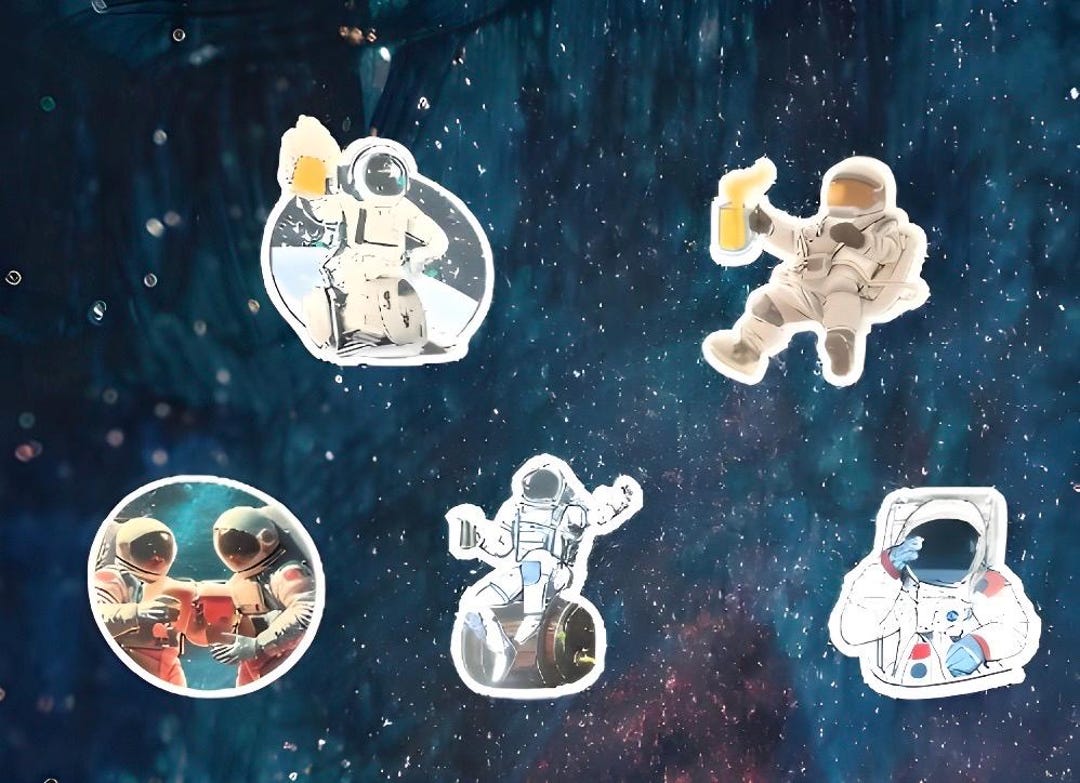 Astronaut Sticker Pack (set of 5) - Space Exploration Vinyl Decals ...