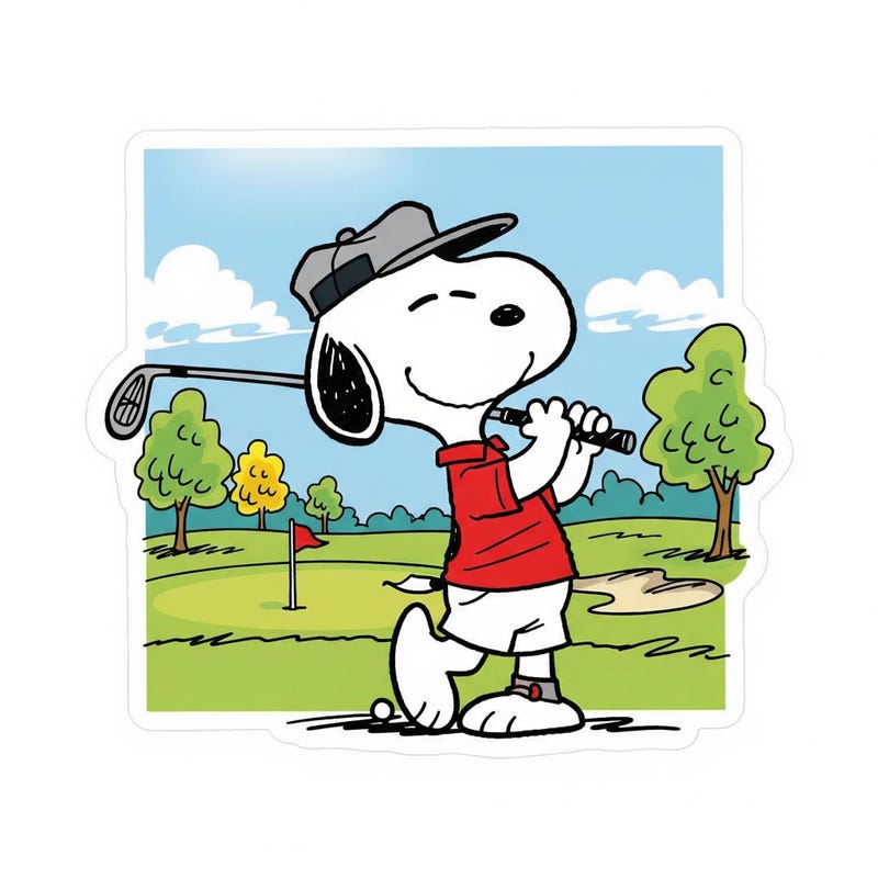 Snoopy Golfing - Etsy