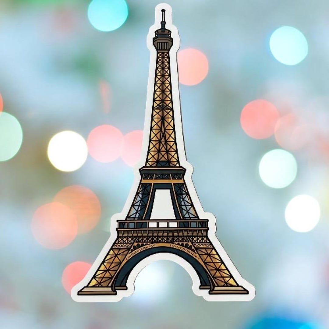 Eiffel Tower Sticker - Paris France Landmark Decal - Travel Souvenir ...