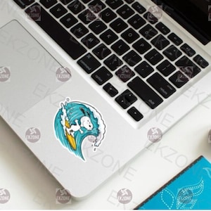 Snoopy Surfing Sticker | Peanuts Ocean Wave Decal | Woodstock & Charlie ...