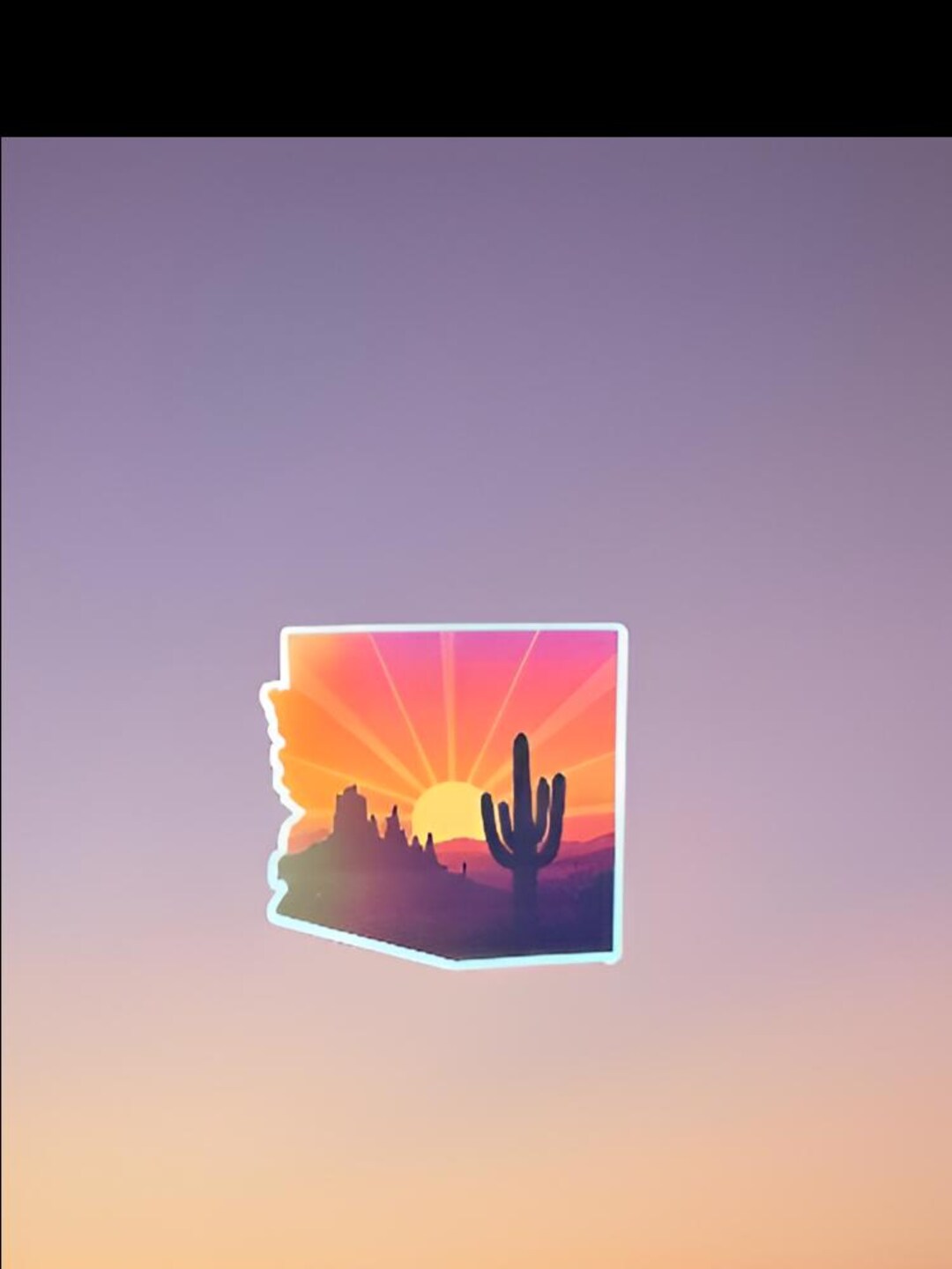 Holographic Arizona Sunset Sticker | Shiny State Outline Decal | Desert ...