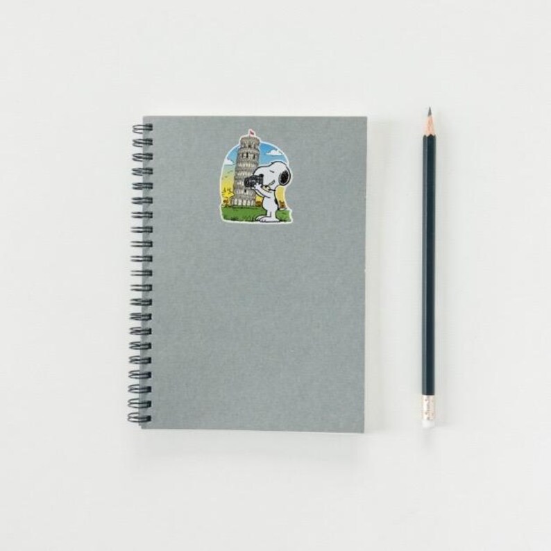 Snoopy Woodstock Pisa Sticker - Peanuts Leaning Tower Decal - Cartoon ...