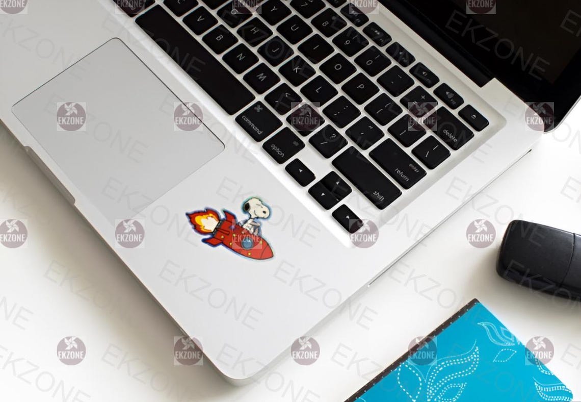 Snooop on Rocket Ship Sticker - Peanuts in Space Decal - Cute Cartoon ...