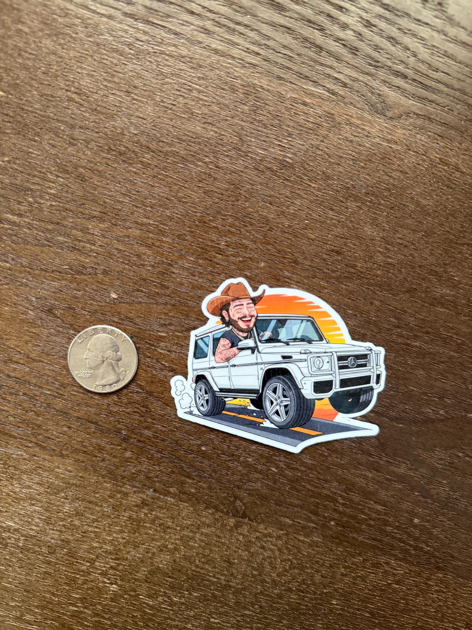 Post Malone Wagon Sticker | Cowboy Hat Posty Decal | Celebrity Fan Art ...