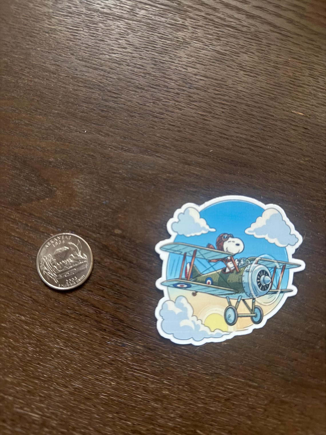 Snoopy Flying Plane Sticker | Peanuts Pilot Decal | Red Baron Dog Art ...