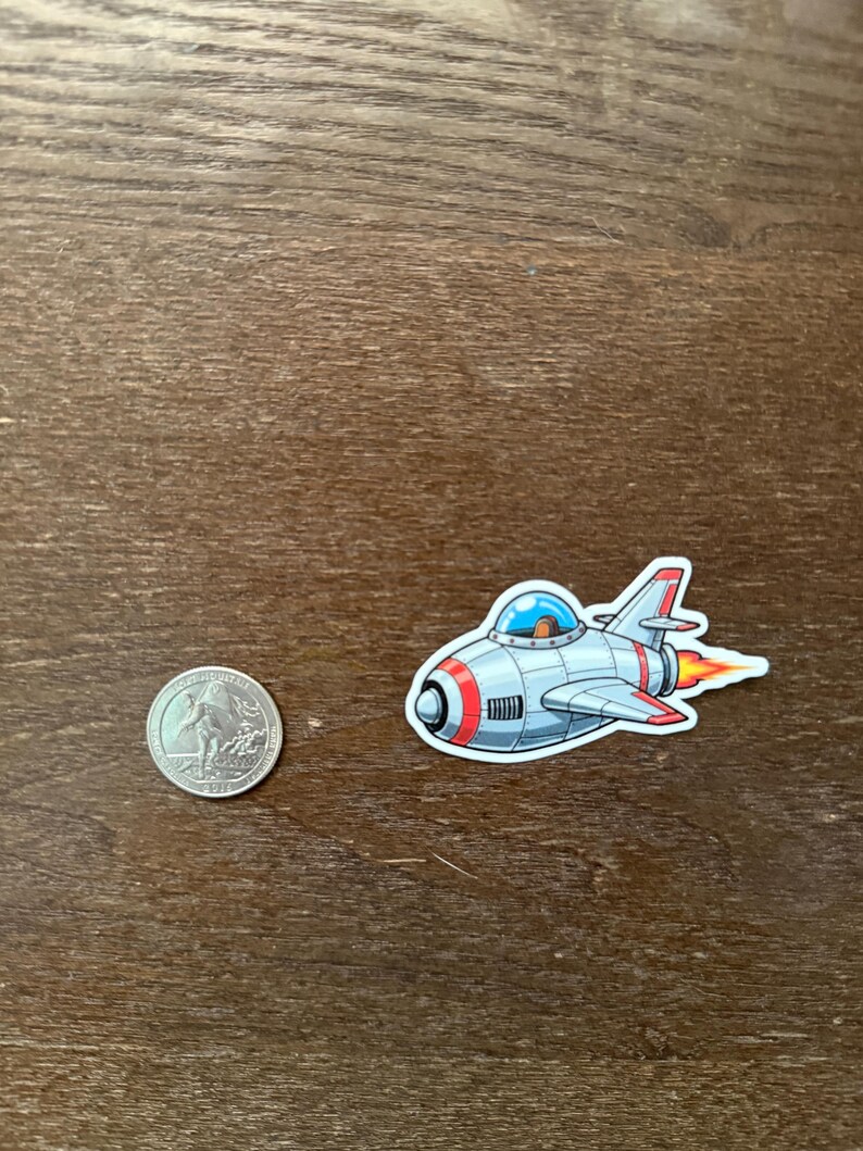 Retro Rocket Ship Sticker | Vintage Sci Fi Decal | Space Adventure Art ...