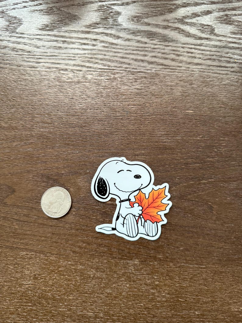 Snooop Fall Leaf Sticker | Peanuts Autumn Decal | Cozy Vibes Art ...