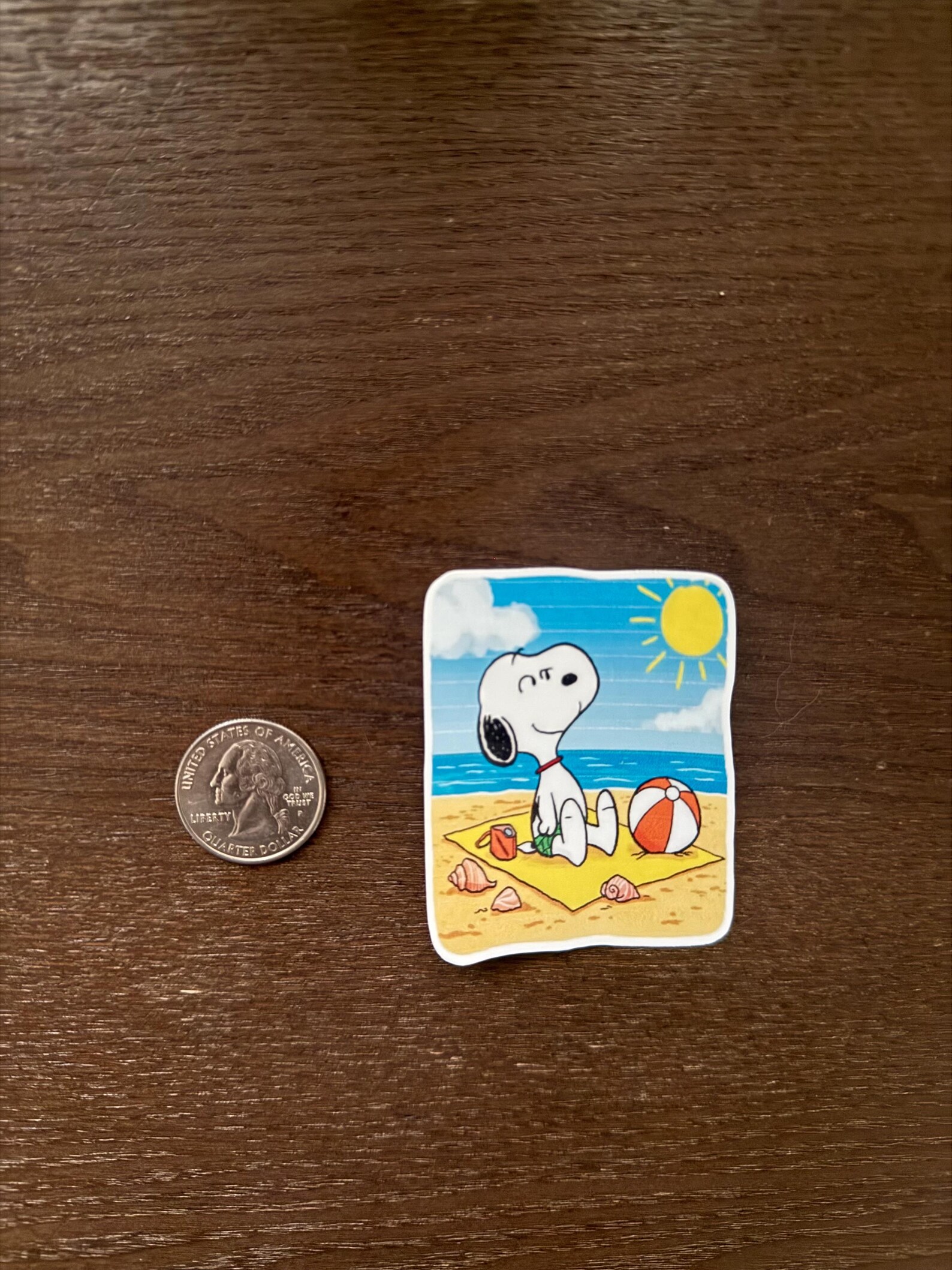Snooop Peanuts Beach Day Sticker - Cute Cartoon Dog Relaxing Decal ...