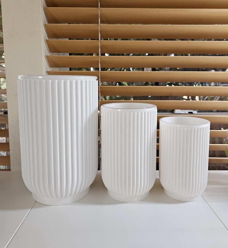 White Self Watering Planter Pot With Clear Insert - Round - Etsy