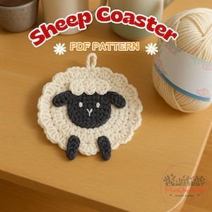 Sheep Coaster Crochet Pattern – Cute Easter Gift, Spring Mug Mat, Funny ...
