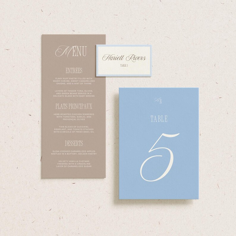 Editable Menu Suite | Elegant Classic Minimal Wedding | Table Numbers ...