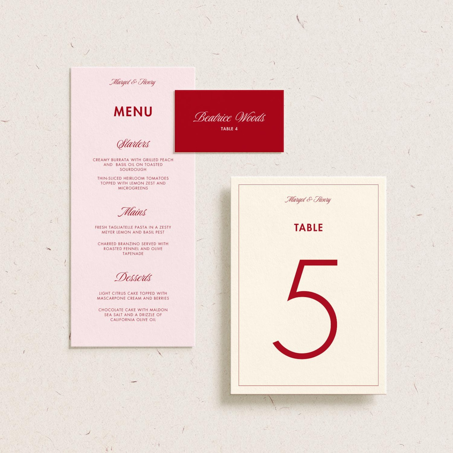Romantic Coquette Wedding Menu Suite | Red & Pink (digital Download) - Etsy