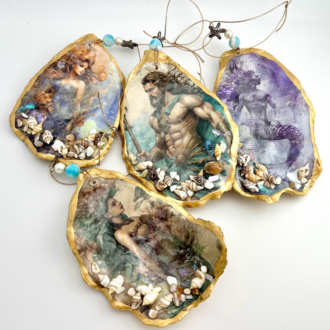Mermaids Oyster Shell Ornaments - Etsy