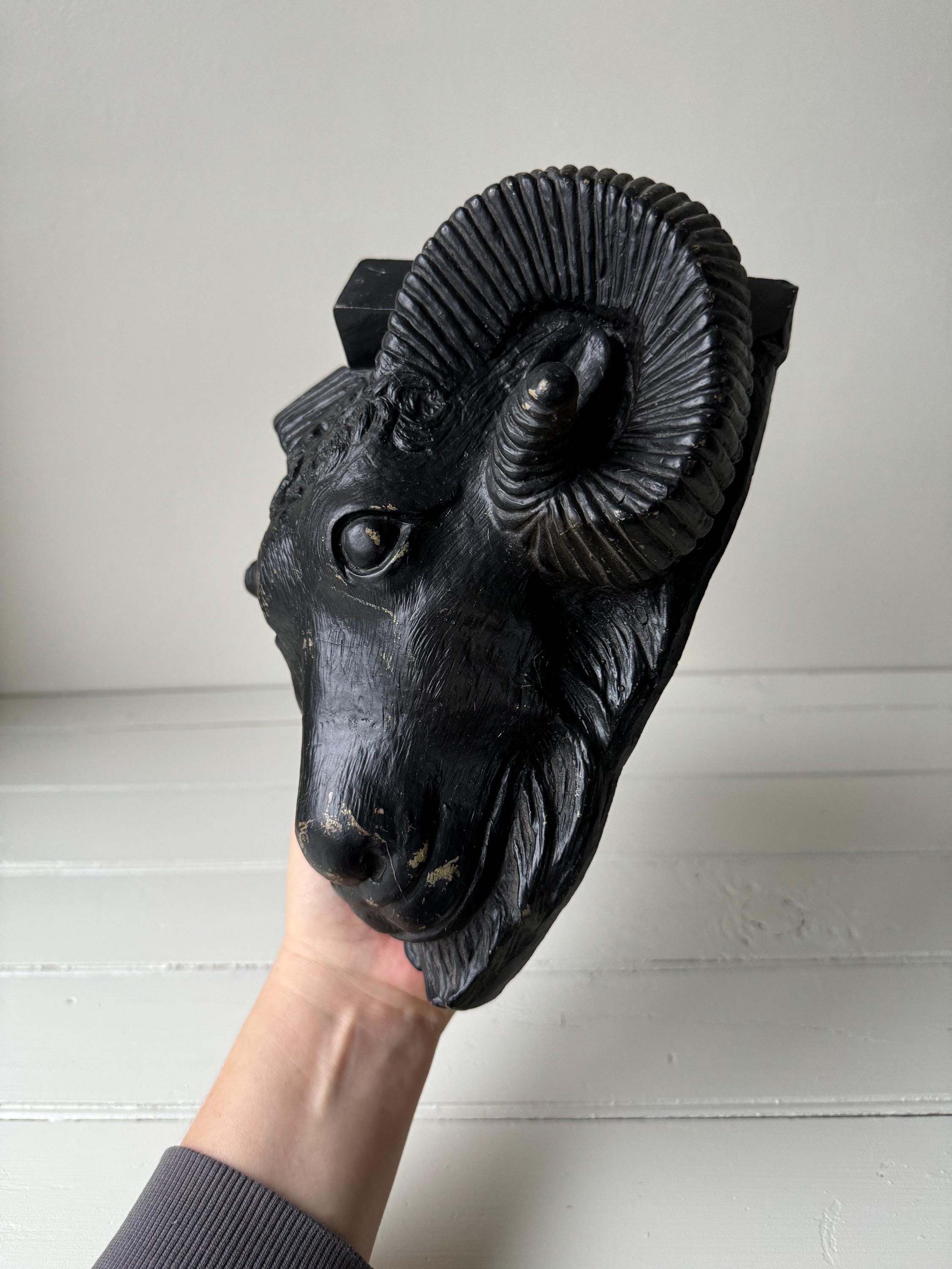 Vintage Wooden Ram Wall Hanging Shelf - Etsy