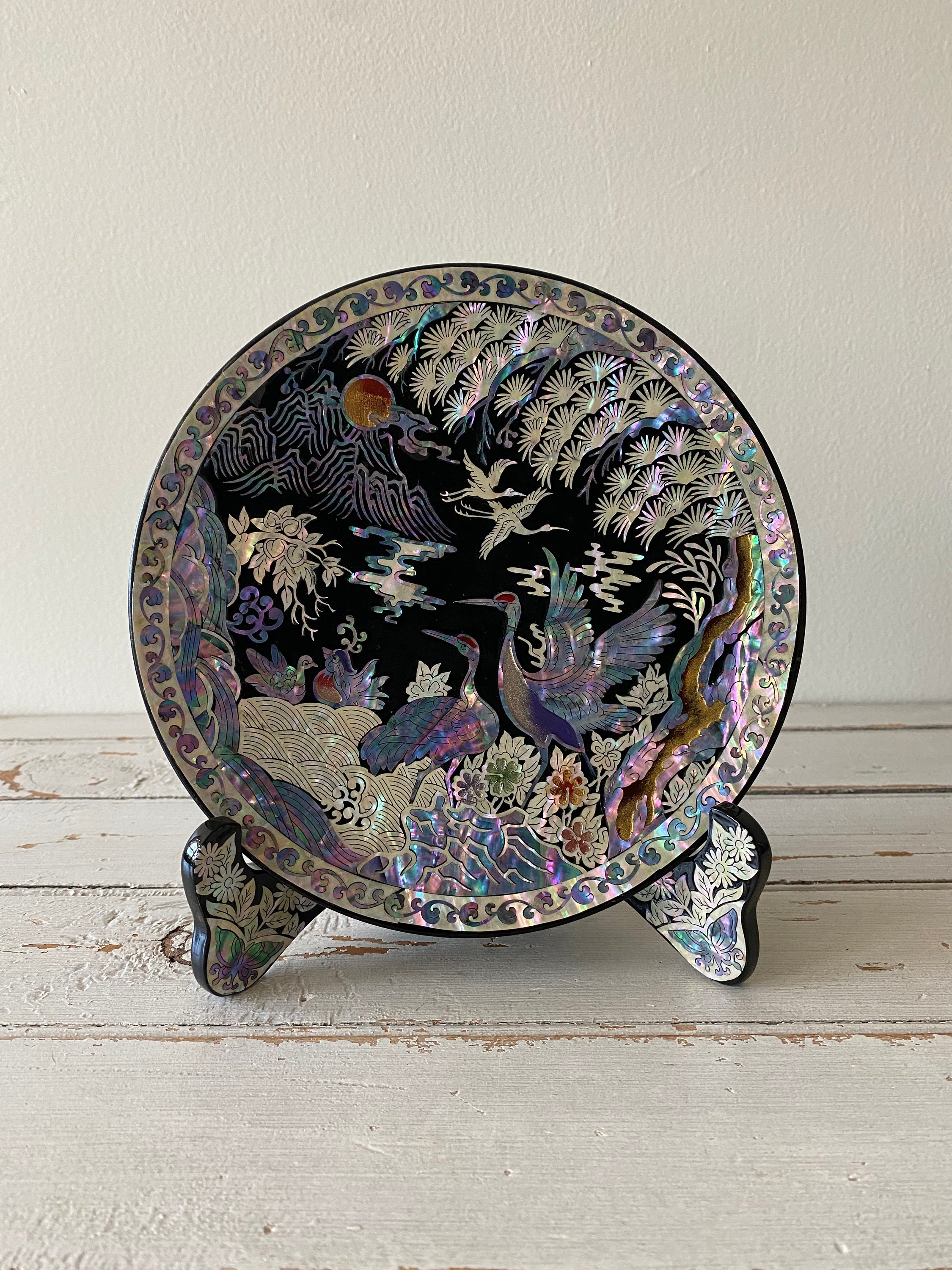 Vintage Abalone Shell Plate Made in Korea - Etsy