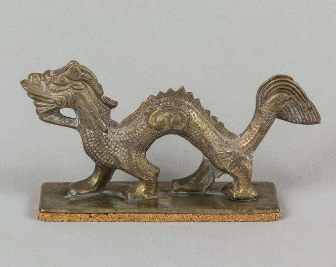 Brass Dragon Heavy Paper Weight Dragon Paperweight Brass Figurine Angry ...